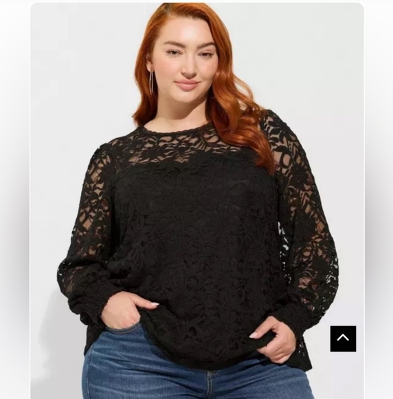 torrid | Tops | Torrid 4x Black Lace Mesh Long Sleeve Top Witchy Goth ...